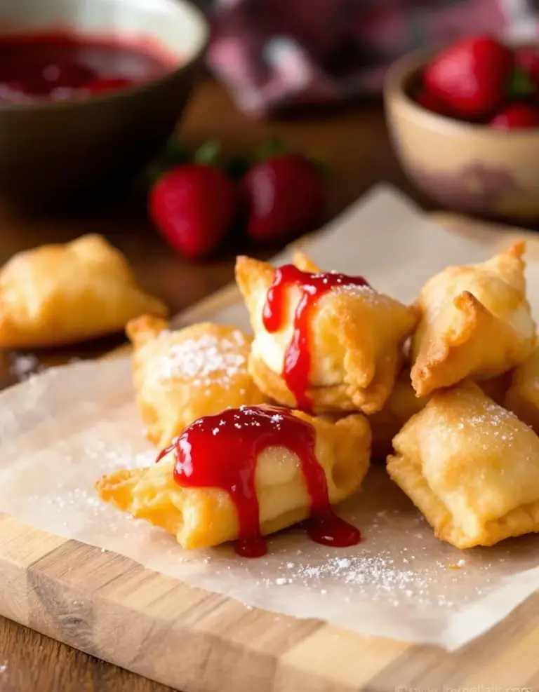 Best Deep-Fried Strawberry Cheesecake Stuffed Wonton Bites – receipster