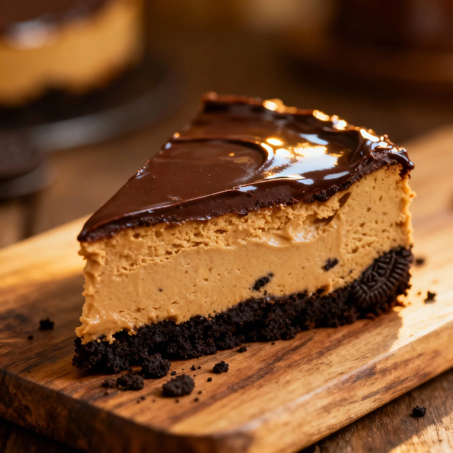 This dreamy Peanut Butter Cheesecake recipe features a decadently ...