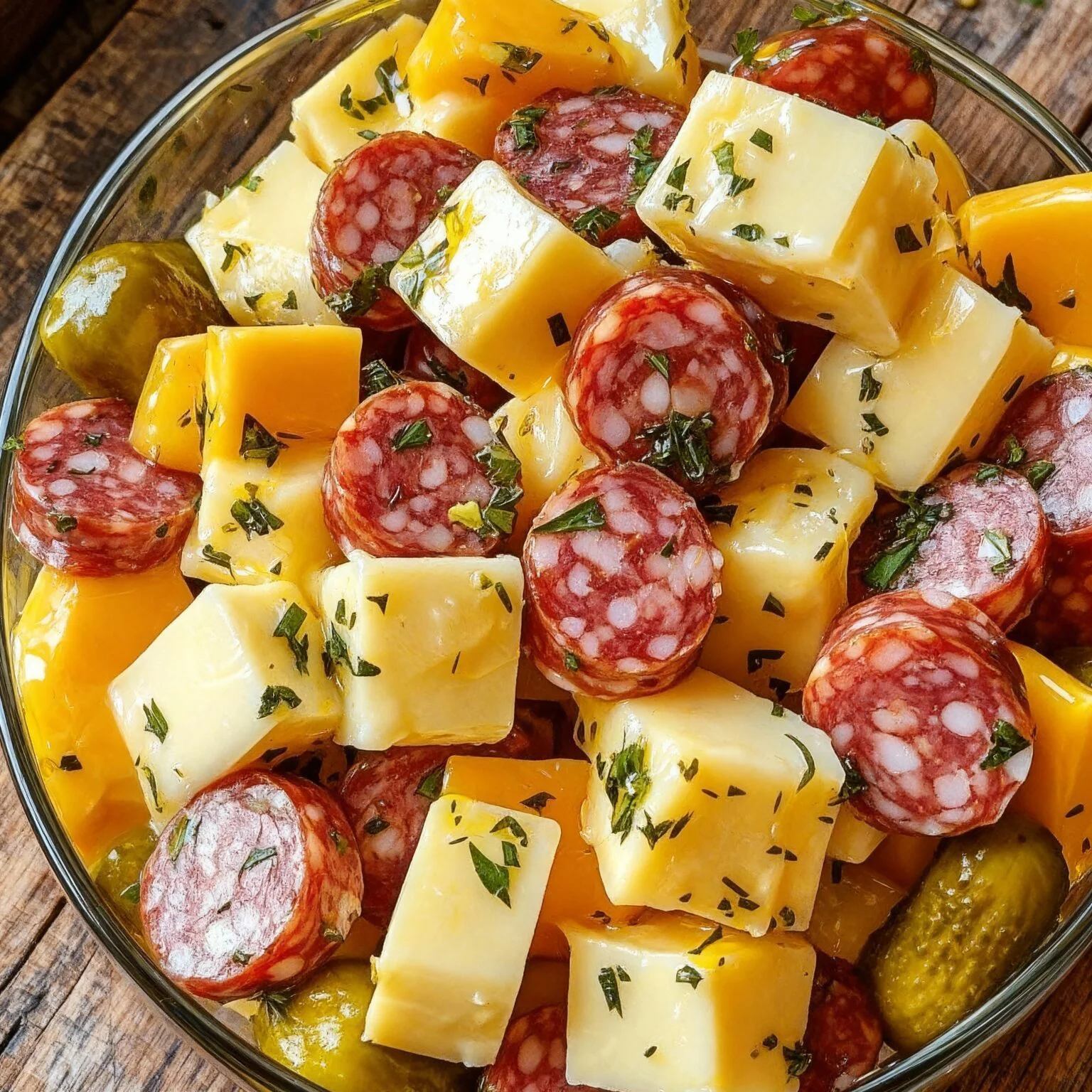 Easy Marinated Cheese Appetizer with Salami & Pickles Recipe – receipster