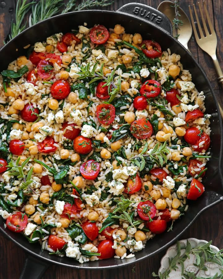 Mediterranean Lemon Rice with Chickpeas and Feta Recipe – receipster