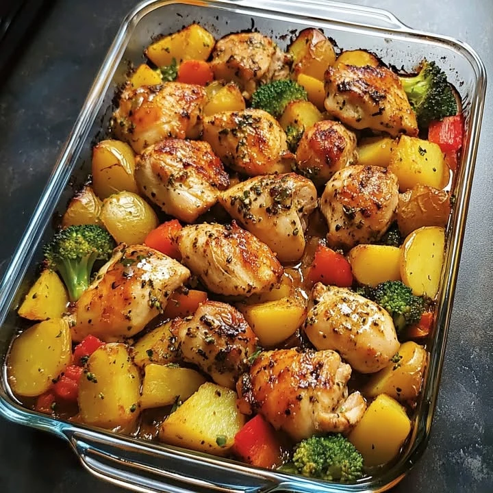 One-Pan Baked Chicken with Potatoes & Veggies Recipe – receipster