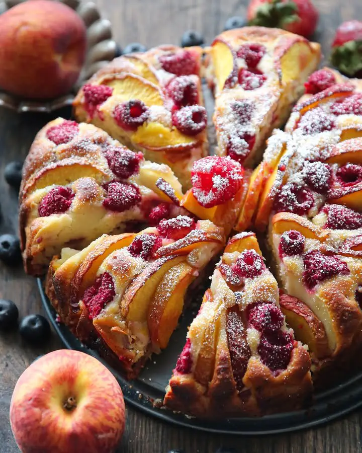 Raspberry Peach Greek Yogurt Cake Recipe – receipster