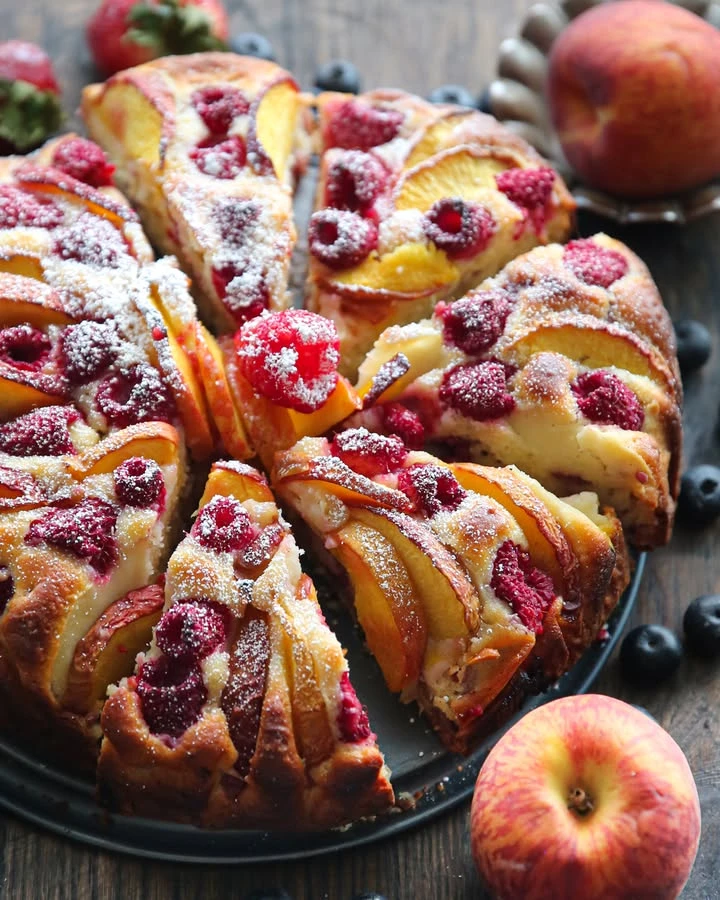 Raspberry Peach Greek Yogurt Cake Recipe – receipster