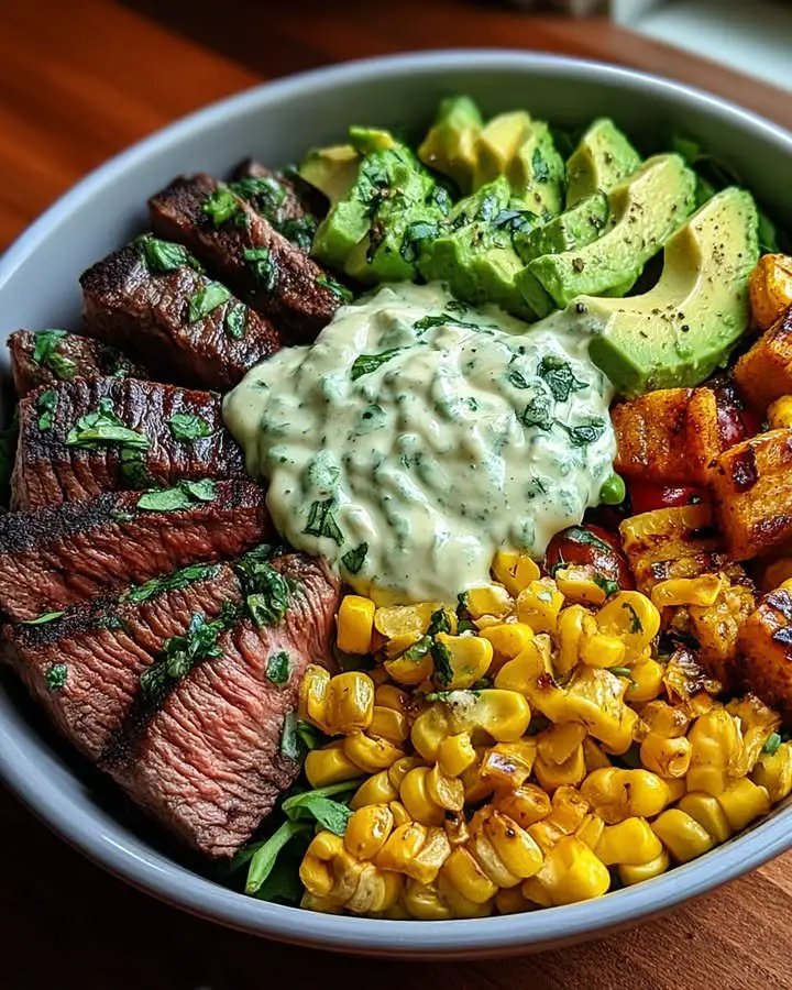 Steak Avocado and Roasted Corn Bowl Recipe – receipster