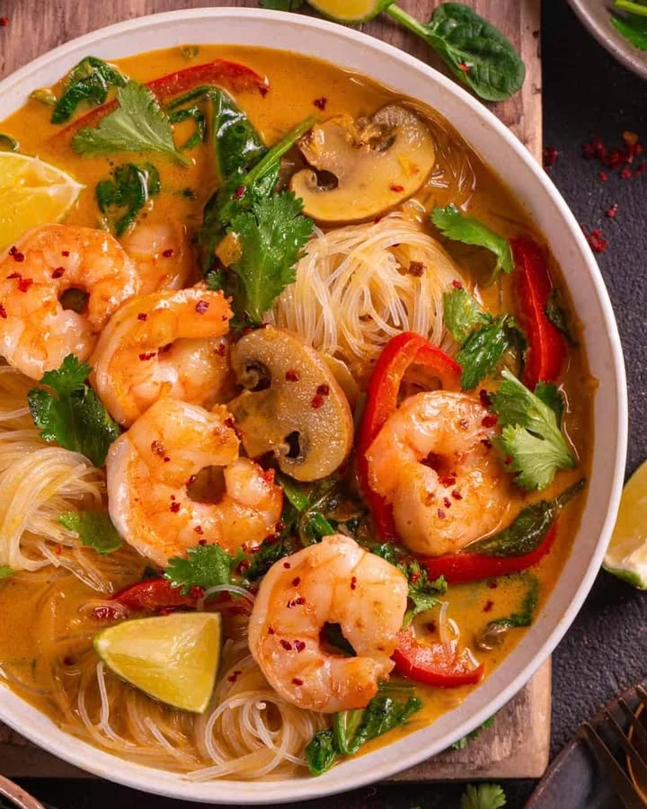 Thai Coconut Curry Shrimp Noodle Soup Recipe – receipster